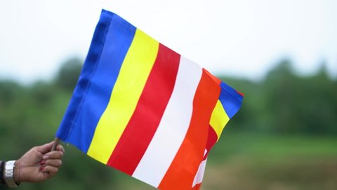 Buddhist Flag Panchsheel Flag Symbolic Colours Stock Footage Video (100 ...