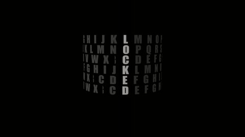 Rotating Alphabet Sequence Wording Locked Stock Footage Video (100% ...