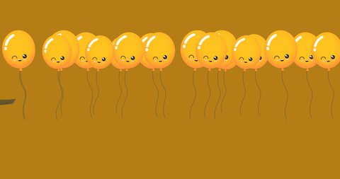 Animation Gold Balloons Flying Confetti Falling Stock Footage Video ...