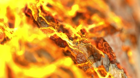 Bright Yellow Fire Blazes Abstract Animation Stock Footage Video (100% ...