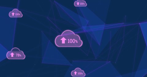 Animation Media Icons Over Network Connections Stock Footage Video (100 ...