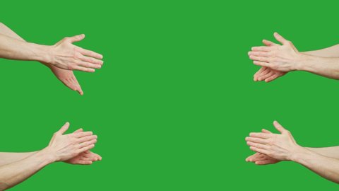 Hands Clapping Green Screen Background Hands Stock Footage Video (100% ...