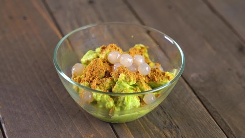 Mashed Avocado Tapioca Pearls Sweet Crashed Stock Footage Video (100% ...