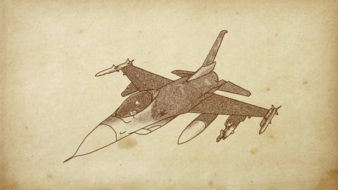 Doodled Animation Flying Airforce Jet Stock Footage Video (100% Royalty ...
