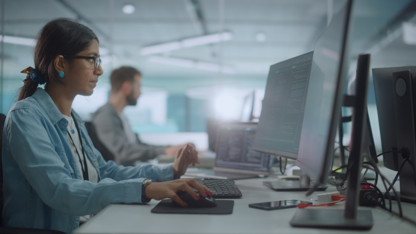 Diverse Office: Indian it Programmer Stock Footage Video (100% Royalty ...