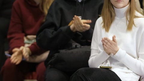 Business Audience Clapping Sign Approval Support Stock Footage Video ...