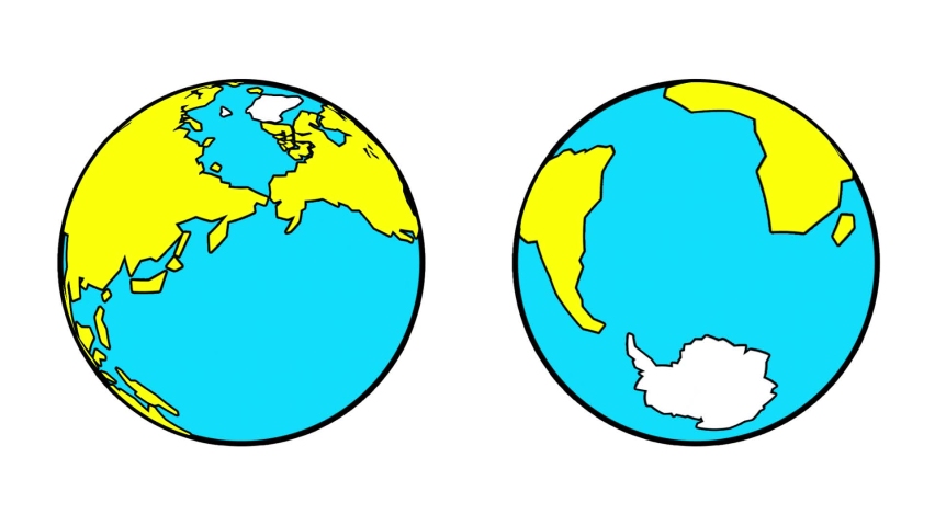 earth cartoon 2d outline flat animation Stock Footage Video (100% ...