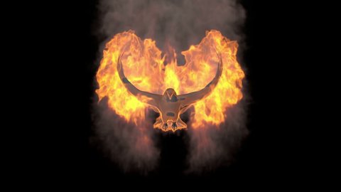 Flying Fire Eagle Smoke Animation Stock Footage Video (100% Royalty ...