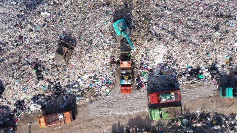 Aerial Top View Huge Waste Garbage Stock Footage Video (100% Royalty ...