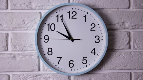 Classic Analog Clock Pointing Nine Fifty Stock Footage Video (100% ...