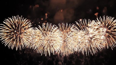 4k Real Fireworks Explosion On Smoke Stock Footage Video (100% Royalty ...