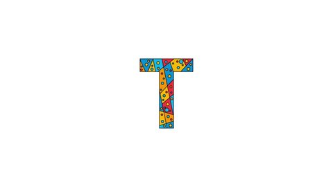 Letter T Animated Unique Font Made Stock Footage Video (100% Royalty ...