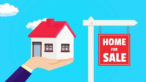 Real Estate House Sale Animation Stock Footage Video (100% Royalty-free ...