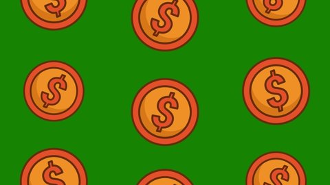 Dollar Coin Falling Down Animation Background4k Stock Footage Video ...