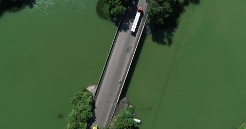 Overhead Shot Road Through Water Stock Footage Video (100% Royalty-free ...