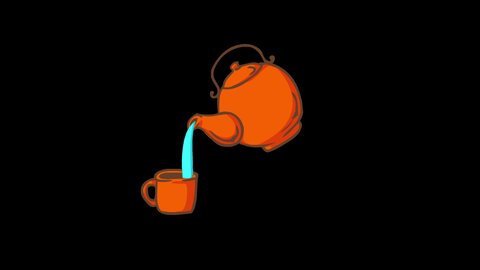 Tea Pot Animated Sticker Party Sticker Stock Footage Video (100% ...