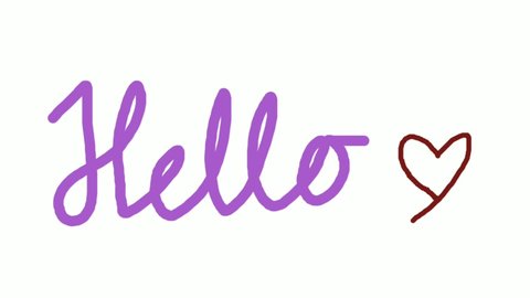 Hand Lettering Animations Hello Animated Text Stock Footage Video (100% ...