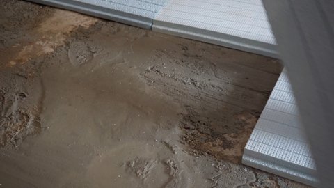 Lay Styrofoam On Floorwork Extruded Polyfoam Stock Footage Video (100% ...