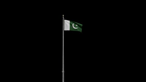 3d Illustration Alpha Channel Pakistani Flag Stock Footage Video (100% ...