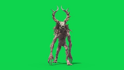 Wendigo Green Screen Walkcycle Loop 3d Stock Footage Video (100% ...