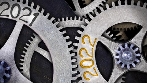 Rotating Tooth Wheels Year 2022 Incoming Stock Footage Video (100% ...