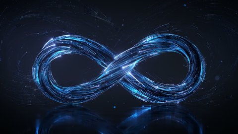 Blue Infinity Symbol 3d Render Seamless Stock Footage Video (100% ...