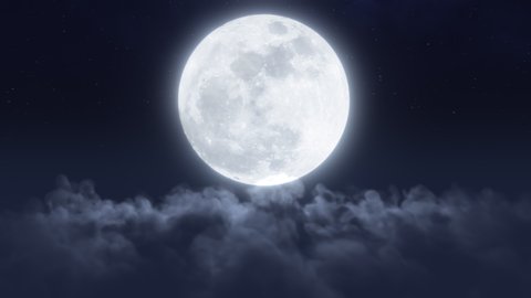 Bright Glowing Full Moon Sky Light Stock Footage Video (100% Royalty ...