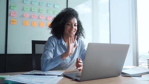 Young African American Businesswoman Ceo Sitting Stock Footage Video ...