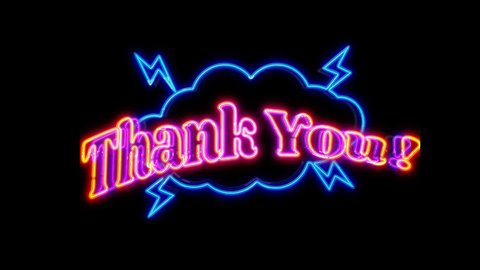 Thank You Animated Neon Glass Effect Stock Footage Video (100% Royalty ...