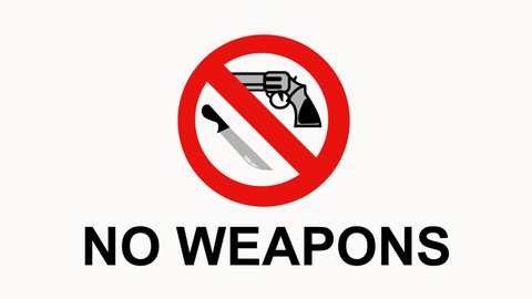 Animated Signs Prohibited Carrying Prohibited Weapons Stock Footage ...