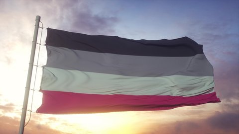 Gynephilia Pride Flag Waving Wind Sky Stock Footage Video (100% Royalty ...