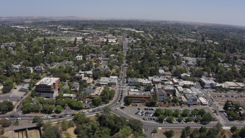 Daytime Aerial View Historic Downtown Folsom Stock Footage Video (100% ...