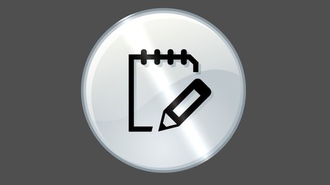 3d Rotating Notepad Button Animation Hd Stock Footage Video (100% ...