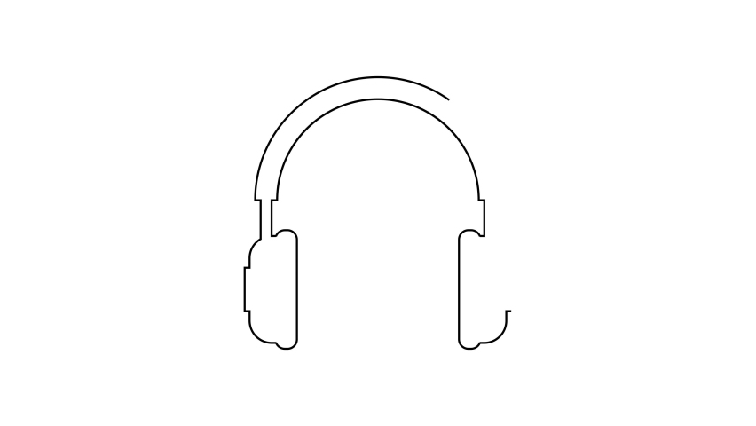 Modern headphones icon animation best simple object on green screen ...