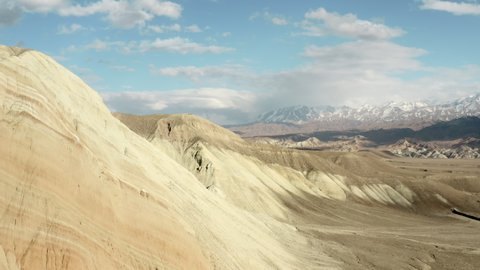 Unique Aerial Landscape Light Yellow Rock Stock Footage Video (100% ...