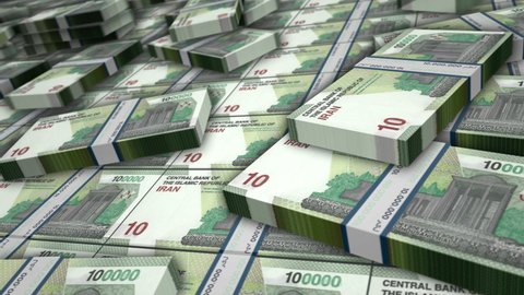 Iranian Rial Banknote Bundle Loop Irr Stock Footage Video (100% Royalty ...