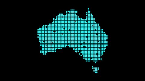 Australia Digital Map Map Australia Dotted Stock Footage Video (100% ...