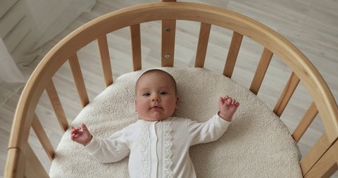 Top View Cute Fourmonthold Newborn Baby Stock Footage Video (100% ...