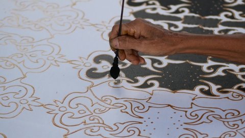 Making Traditional Batik Hand Dyed Tarakan Stock Footage Video (100% ...