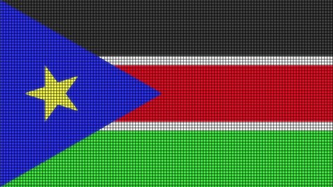 South Sudan Flag Animated Pixel Grid Stock Footage Video (100% Royalty ...
