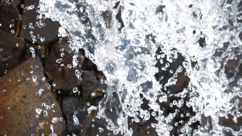 Water Droplets Falling Down Waterfall Slow Stock Footage Video (100% ...