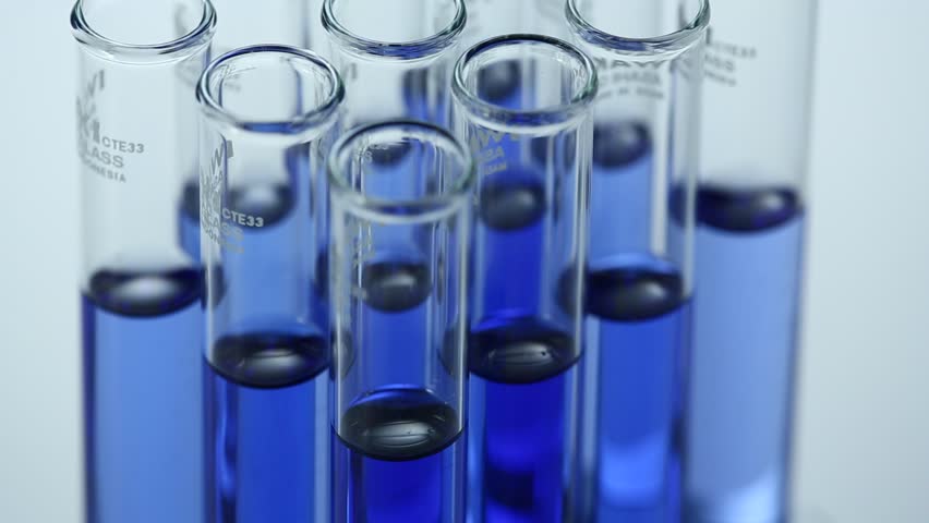 Blue Solution in Test Tubes Stock Footage Video (100% Royalty-free ...