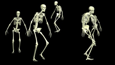 Skeleton Marching Circle Animation Footage 3d Stock Footage Video (100% ...