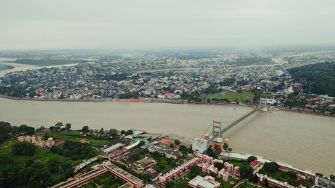 Aerial View Janki Setu Rishikesh City Stock Footage Video (100% Royalty ...
