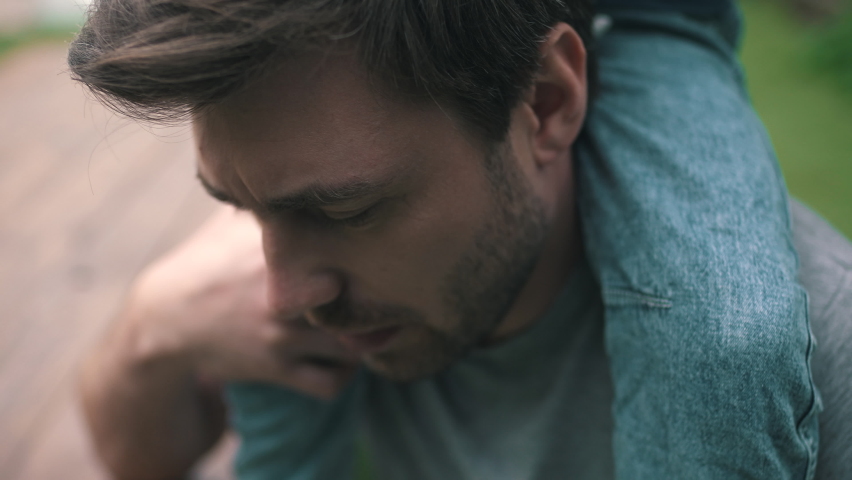 grimace pain on father's face when Stock Footage Video (100% Royalty ...