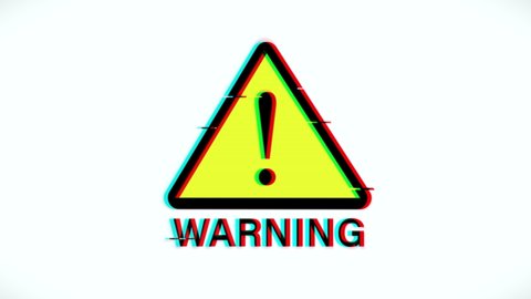 Warning Sign Glitch Animation On Light Stock Footage Video (100% ...