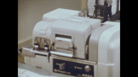 1980s Machine Produces Envelopes Woman Opens Stock Footage Video (100% ...