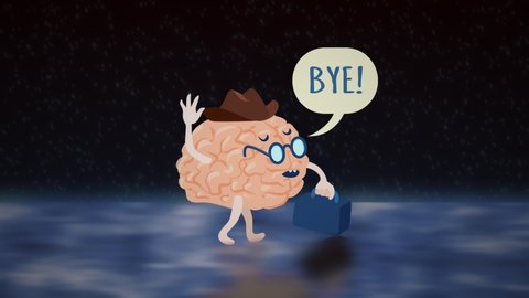 4k Futuristic Animated Cartoon Design Brain Stock Footage Video (100% ...