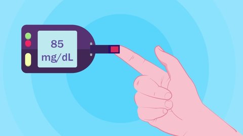 Testing Diabetes Glucometer Animation Test Strip Stock Footage Video ...