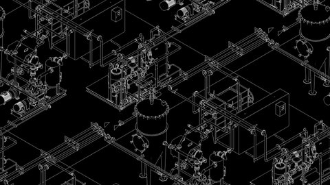 Industrial Refinery Plant Isometric Loop Animation Stock Footage Video ...
